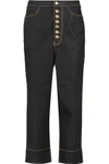 Ellery Woman Maggie High-rise Cropped Wide-leg Jeans Black | ModeSens