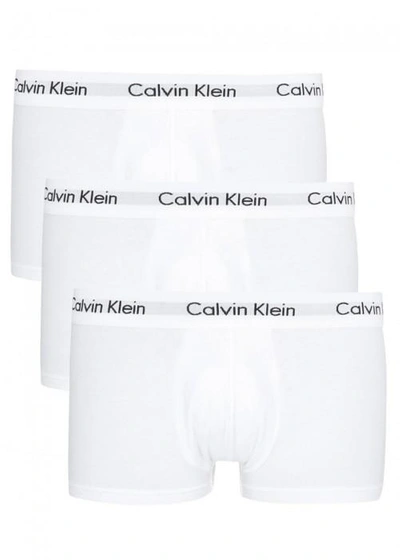 Calvin Klein White Stretch-cotton Trunks | ModeSens