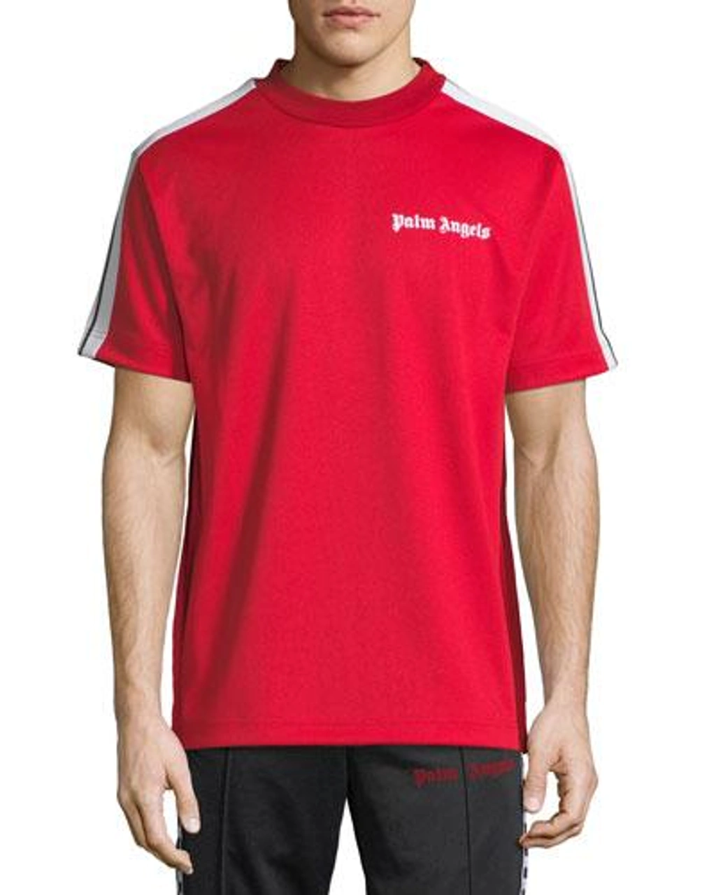 Palm Angels Embroidered-logo Track T-shirt In Red | ModeSens