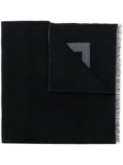 Givenchy Gradient Logo Print Fringed Scarf In Black | ModeSens