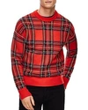 Sandro Tartan Plaid Sweater In Red | ModeSens