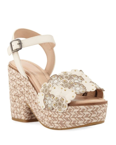 Coach Jae Linked Tea Rose Platform Sandals In Chalk Multi | ModeSens