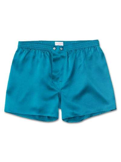 Derek Rose Men's Classic Fit Boxer Shorts Bailey Pure Silk Satin Teal ... Derek Rose Men's Classic Fit Boxer Shorts Bailey Pure Silk Satin Teal ...