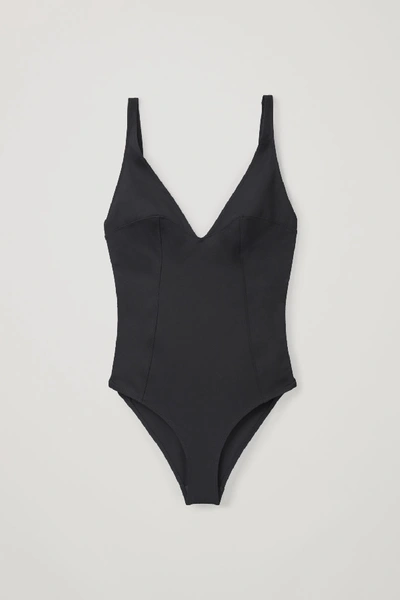 Cos Swimsuit With Seam Details In Black | ModeSens