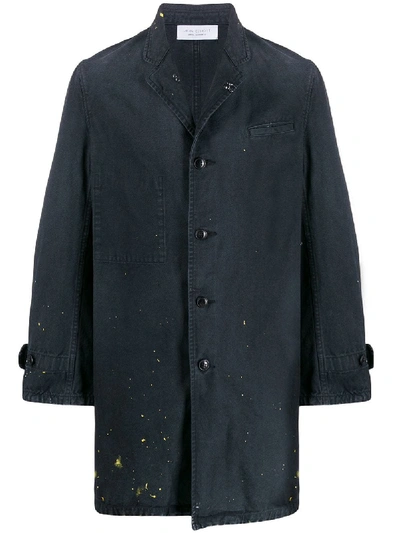 John Elliott Paint Splatter Coat - Black | ModeSens