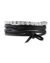 Fallon Leather Wrap Choker W/ Baguette Crystals, Clear | ModeSens