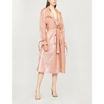 Ashish Sequin-embellished Trench Coat In Mirage | ModeSens