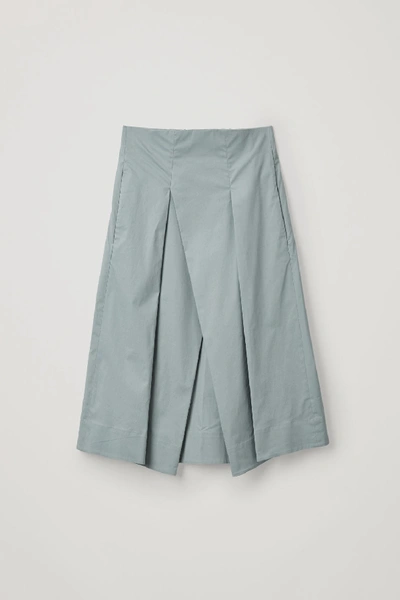 Cos Overlapping-pleat Skirt In Turquoise | ModeSens