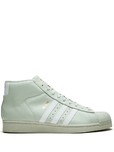 Adidas Originals Pro Model High Top Sneakers In Green | ModeSens