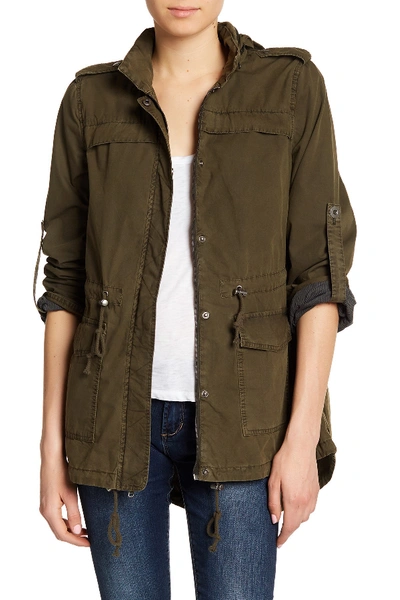 Levi's Hooded Fishtail Hem Military Jacket In Army Green | ModeSens