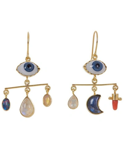 Grainne Morton Gold-plated Eye Balance Asymmetric Multi-stone Drop ...