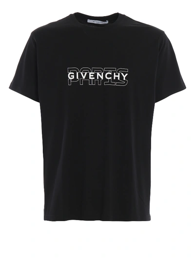 Givenchy Logo Print Cotton Tee In Black | ModeSens