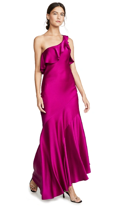 Galvan Flora Dress In Magenta | ModeSens