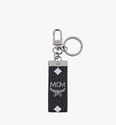 Mcm Key Ring In White Logo Visetos In Black | White Logo Black | ModeSens