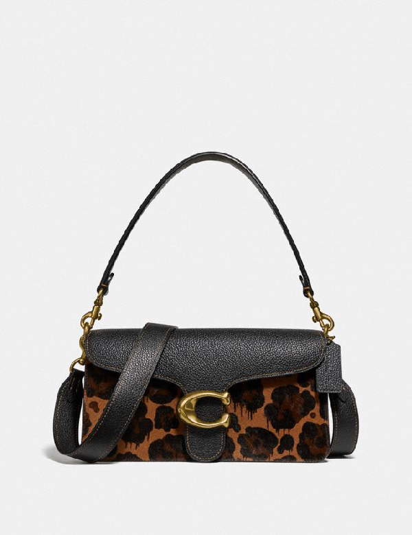 Coach Tabby 26 Black Leather Shoulder Bag In Leopard | ModeSens