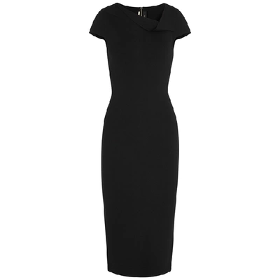 Roland Mouret Keel Black Stretch-knit Midi Dress | ModeSens