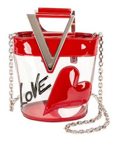 Roger Vivier Rv Lovely Mini See-through Shoulder Bag With Logo Handles ...