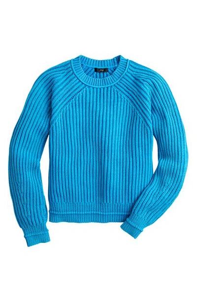 Jcrew Garment Washed Crewneck Sweater In Prussian Blue | ModeSens