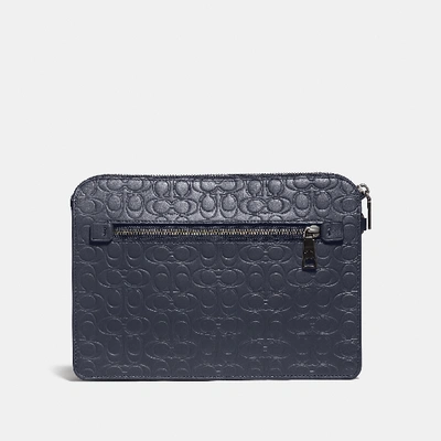 Coach Kennedy Pouch In Signature Leather In Color midnight | ModeSens