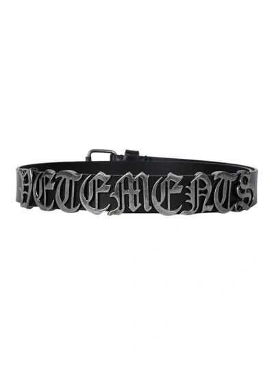 Vetements 3cm Black Logo-embellished Leather Belt | ModeSens