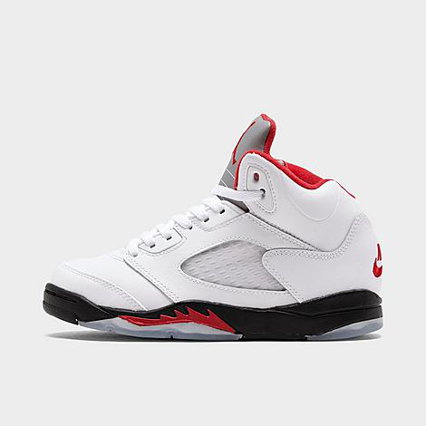 Nike Little Kids' Air Jordan Retro 5 Basketball Shoes In White | ModeSens
