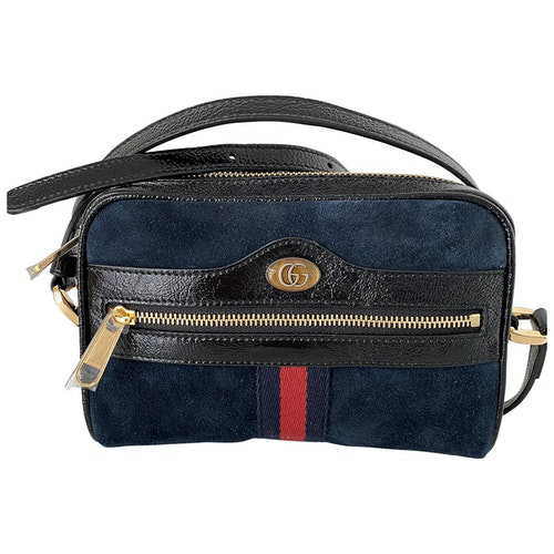 Gucci Blue Suede Handbag | semashow.com