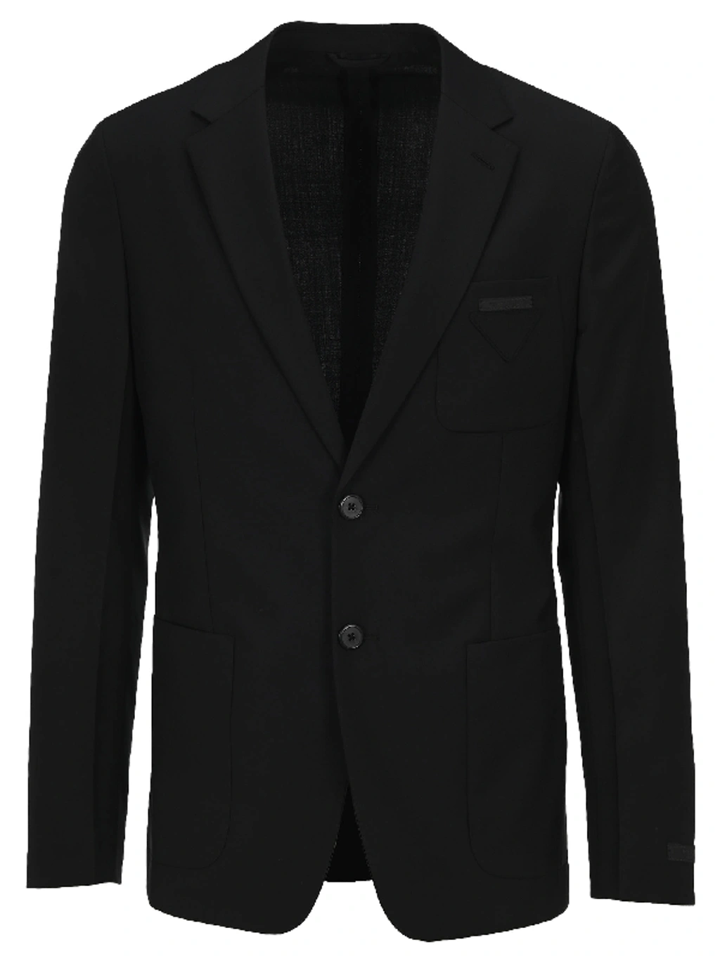 Prada Logo Patch Blazer In Black | ModeSens