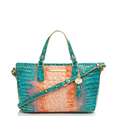 Brahmin Melbourne Embossed Leather Mini Asher Satchel In Ocean Ombre ...