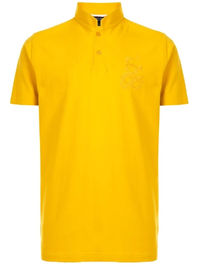 Shanghai Tang Embroidered Logo Polo Shirt In Yellow | ModeSens
