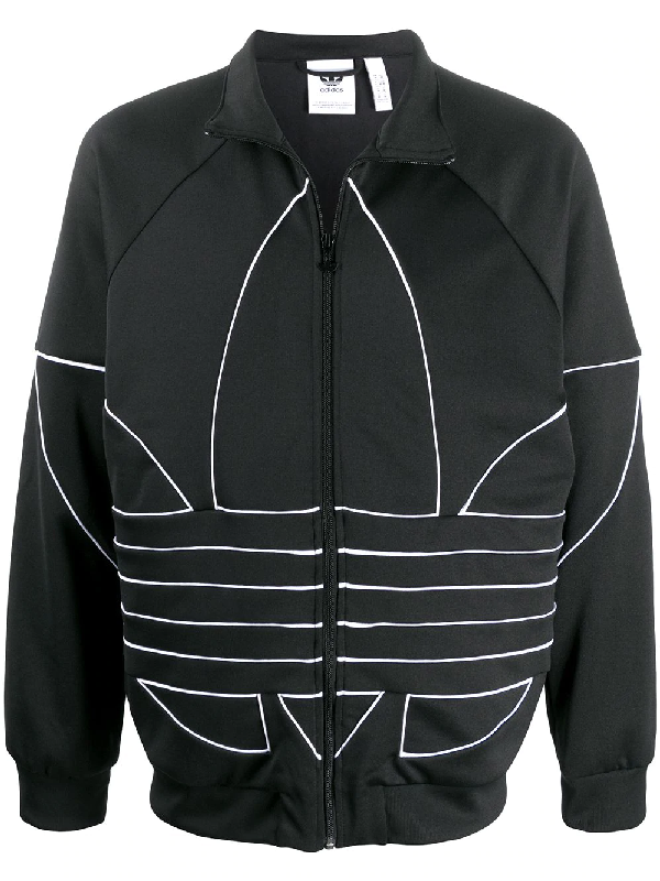 Adidas Originals Logo Outline Print Jacket In Black | ModeSens