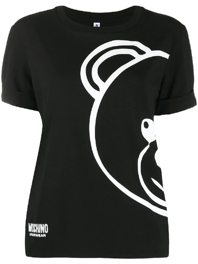 Moschino Underwear Teddy Bear Logo Print T-shirt In Black | ModeSens