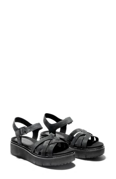 Timberland Safari Dawn Platform Sandal In Black Nubuck Leather | ModeSens