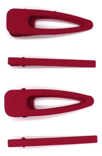 Natasha 4-pack Matte Hair Clips In Berry | ModeSens