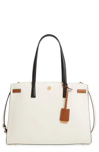 Tory Burch Women's Walker Colorblock Leather Satchel In New Ivory/gold ...