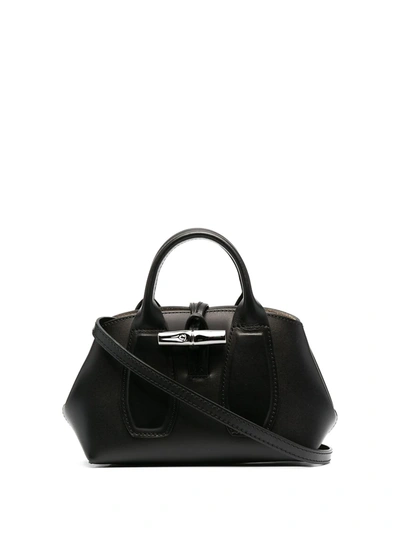 Longchamp Extra Small Roseau Top Handle Bag In Black | ModeSens