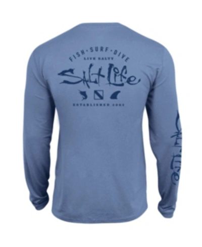 Salt Life Men's Waterman Trifecta Performance Pocket Tee In Blue | ModeSens
