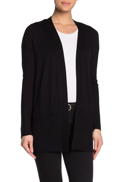 Cyrus Long Sleeve Ribbed Cozy Pocket Cardigan In Black | ModeSens