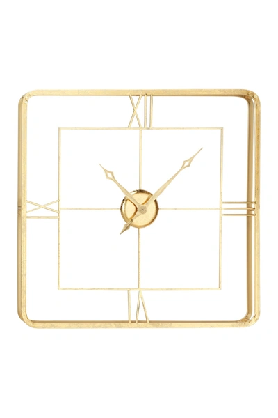Willow Row Extra Large Square Gold Wall Clock With Roman Numerals ...