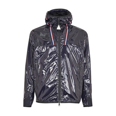 Moncler Marly Glossed-ripstop Hooded Windbreaker In Blue | ModeSens