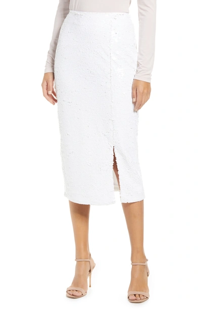 Rachel Parcell Sequin Pencil Skirt In White | ModeSens