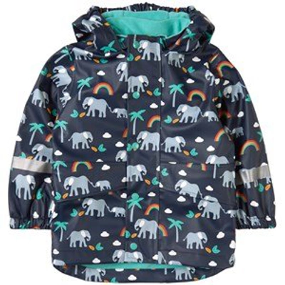 Frugi Kids' Puddle Buster Rain Jacket Indigo Rainbow Walks In Navy ...
