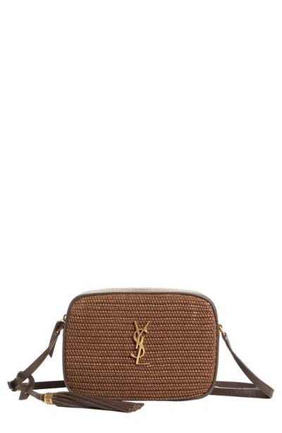 Saint Laurent Lou Medium Ysl Monogram Raffia Camera Bag In Brown | ModeSens