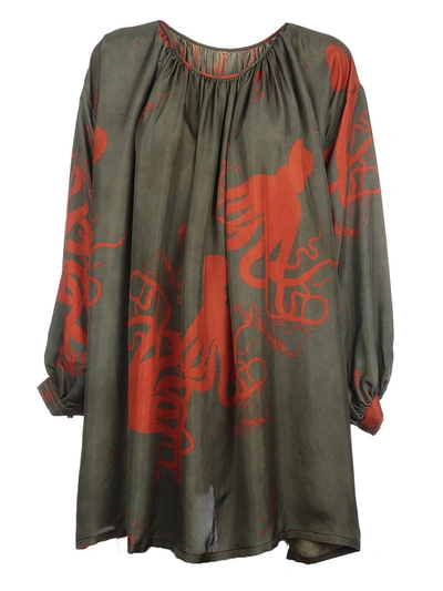 Uma Wang Octopus Print Silk Blouse In Grgio | ModeSens