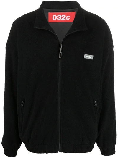 032c Logo-print Organic Cotton Jersey Bomber Jacket In Black | ModeSens