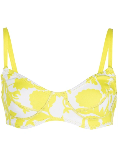 Cynthia Rowley Abstract-print Bikini Top In White | ModeSens