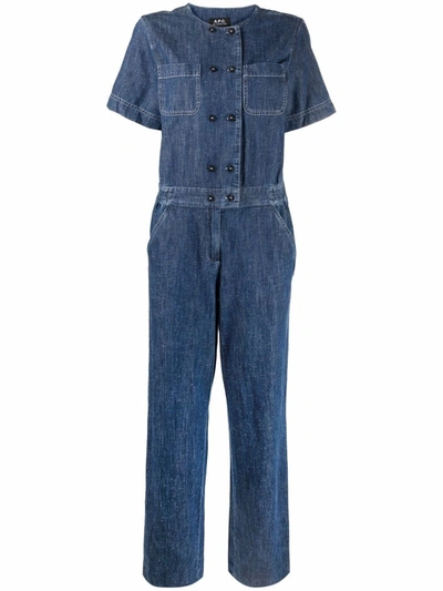 Apc Helene Denim Jumpsuit In Blue | ModeSens