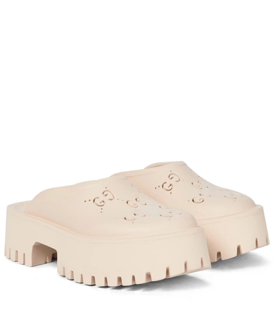 Gucci Gg Rubber Clogs In White | ModeSens