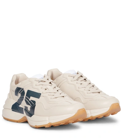 Gucci Rython Ivory Printed Leather Sneakers In 아이보리 | ModeSens