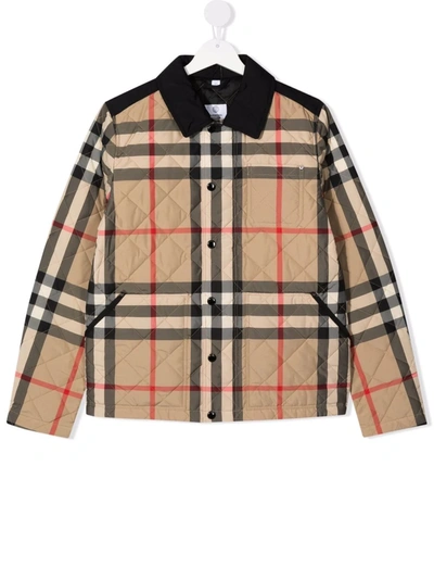 Burberry Kids' Vintage Check Diamond-quilted Jacket In Multi | ModeSens