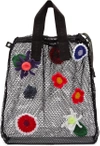 Christopher Kane Black Crocheted Flower Tote | ModeSens